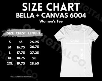 Bella 6004 Size Chart - Etsy