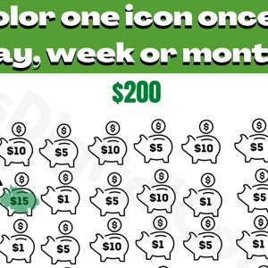 Small Saving Challenge Printable, Save 200 Dollars in 30 Days, Money ...