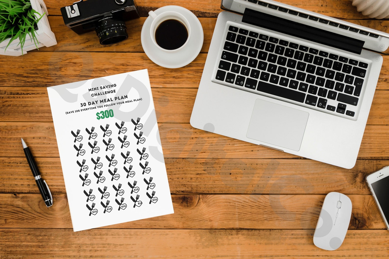 30 Day Meal Plan Challenge Printable, Save 300 Dollars in 30 Days ...