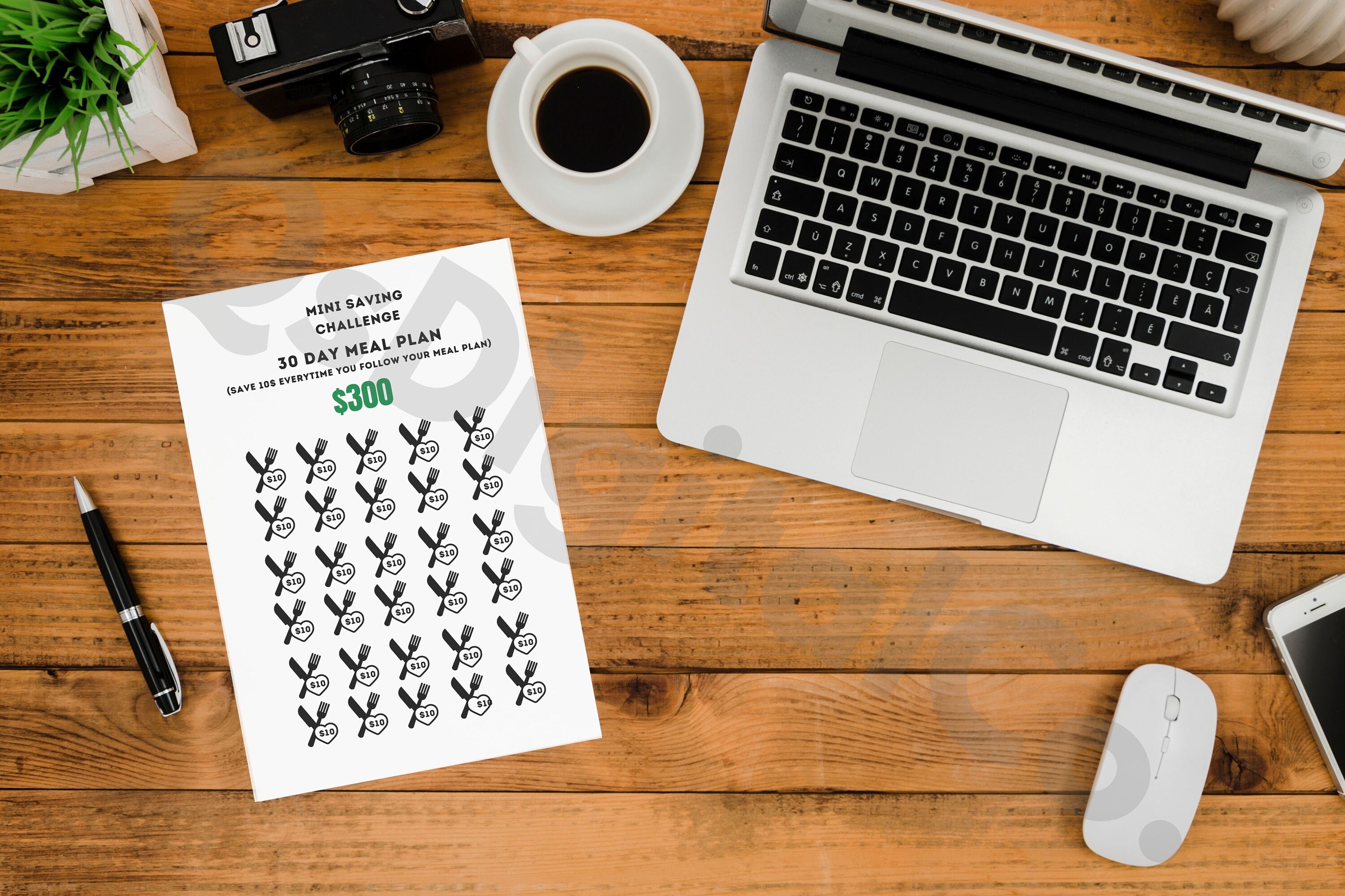 30 Day Meal Plan Challenge Printable, Save 300 Dollars in 30 Days ...