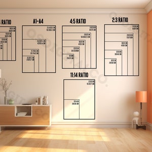 Wall Art Size Guide, Print Size Guide, Wall Art Ratio Guide, Frame Size ...