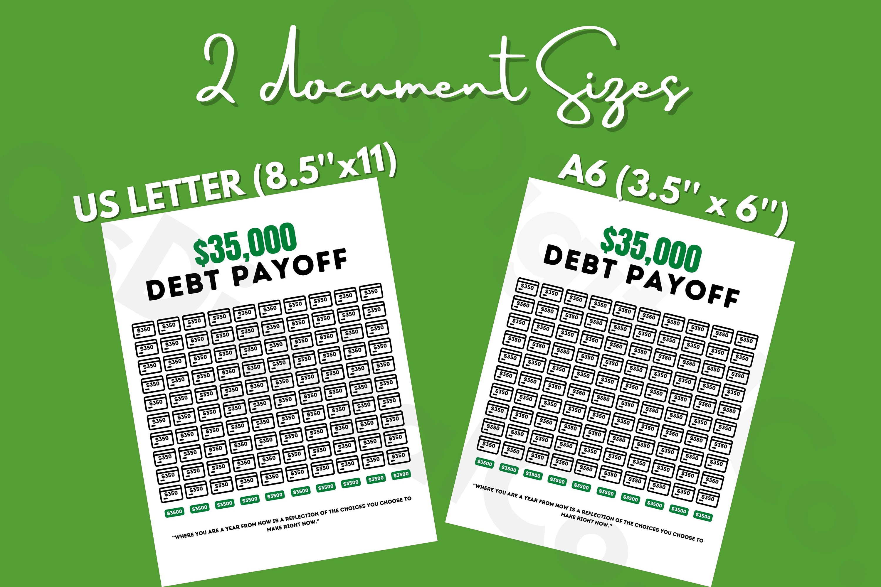 35K Debt Payoff Challenge Printable, Save 35000 Dollars, No Debt Money ...