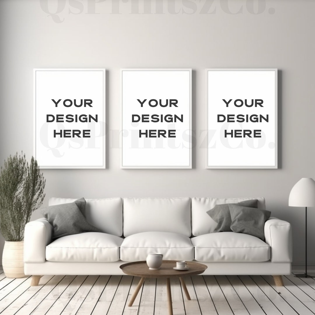 3 Frames Mockup, Wall Art Mock Up, Interior Mockup, Photo Frame, Frame ...