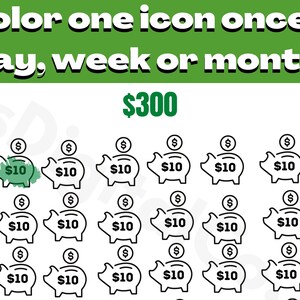 Small Money Saving Challenge Printable, Save 300 Dollars, Money Savings ...