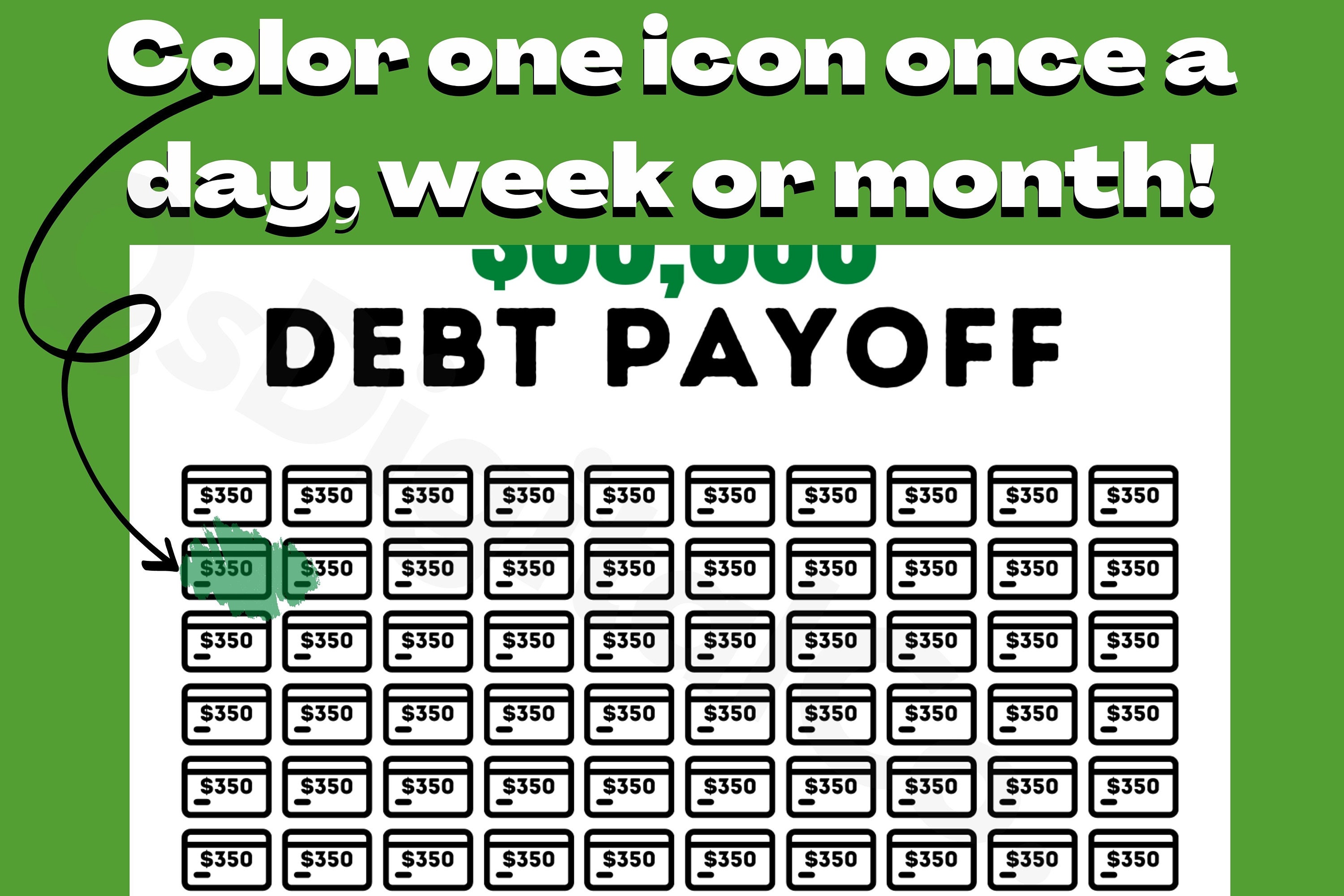 35K Debt Payoff Challenge Printable, Save 35000 Dollars, No Debt Money ...