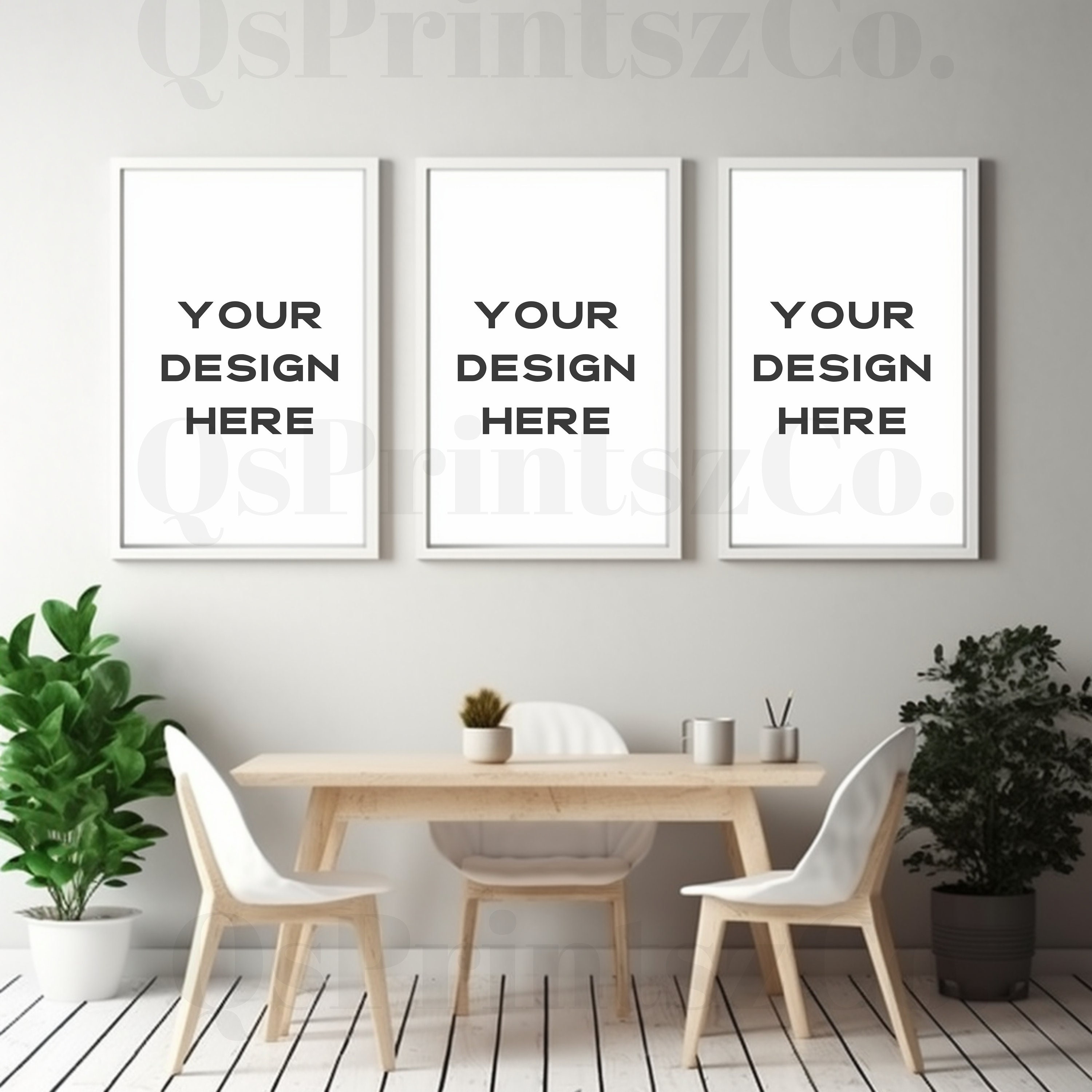 3 Frames Mockup Wall Art Mock Up Interior Mockup Photo - Etsy