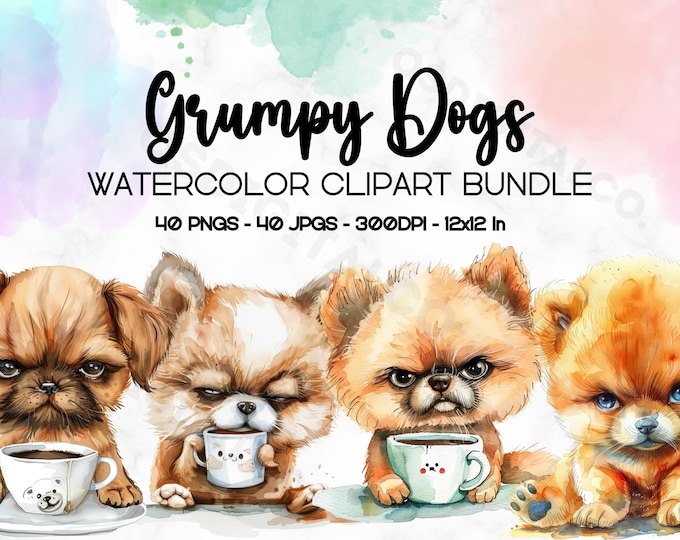 Crazy Dog Clipart PNG Bundle 15 High Quality Jpg,funny Grumpy Dogs ...
