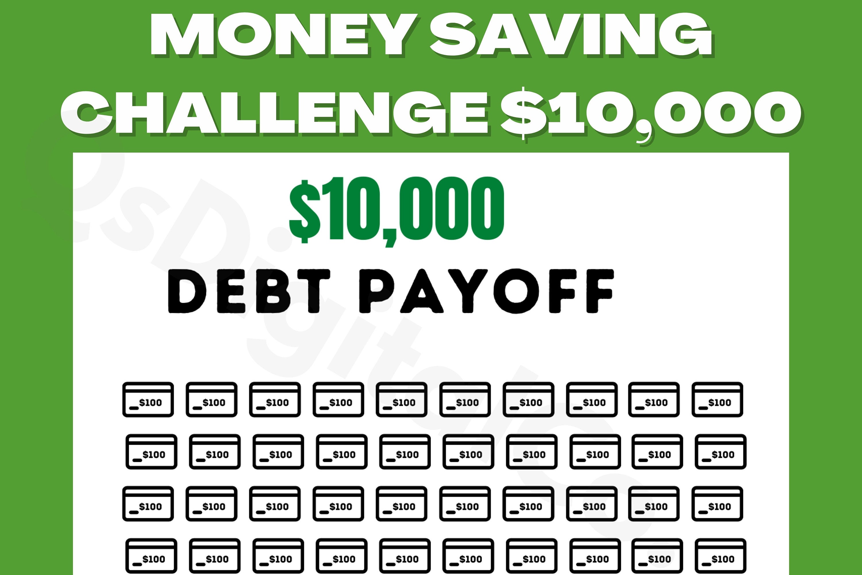 10K Debt Payoff, Challenge Printable, Save 10000 Dollars, Money Savings ...