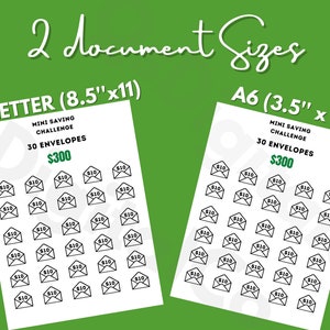 30 Envelopes Saving Challenge Printable, Save 300 Dollars, Money ...