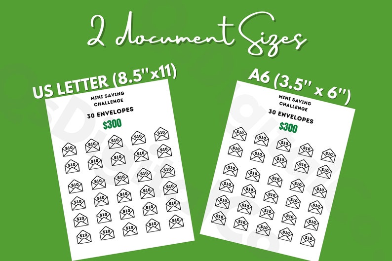30 Envelopes Saving Challenge Printable, Save 300 Dollars, Money ...
