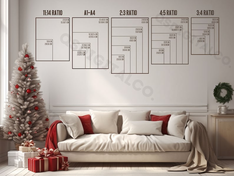 Wall Art Size Guide, Print Size Guide, Wall Art Ratio Guide, Frame Size ...