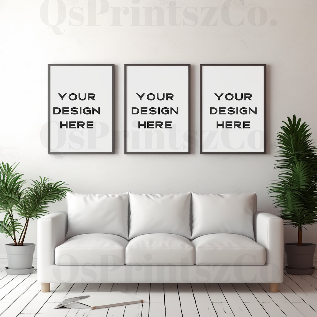 3 Frames Mockup, Wall Art Mock Up, Interior Mockup, Photo Frame, Frame ...