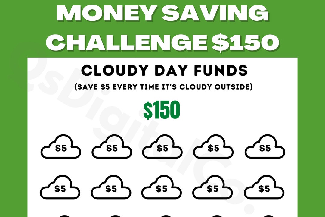 Cloudy Days Weather Challenge Printable, Save 150 Dollars, Money ...