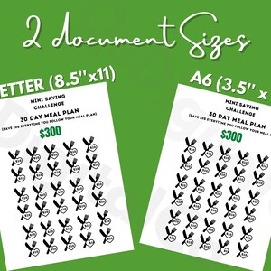 30 Day Meal Plan Challenge Printable, Save 300 Dollars in 30 Days ...