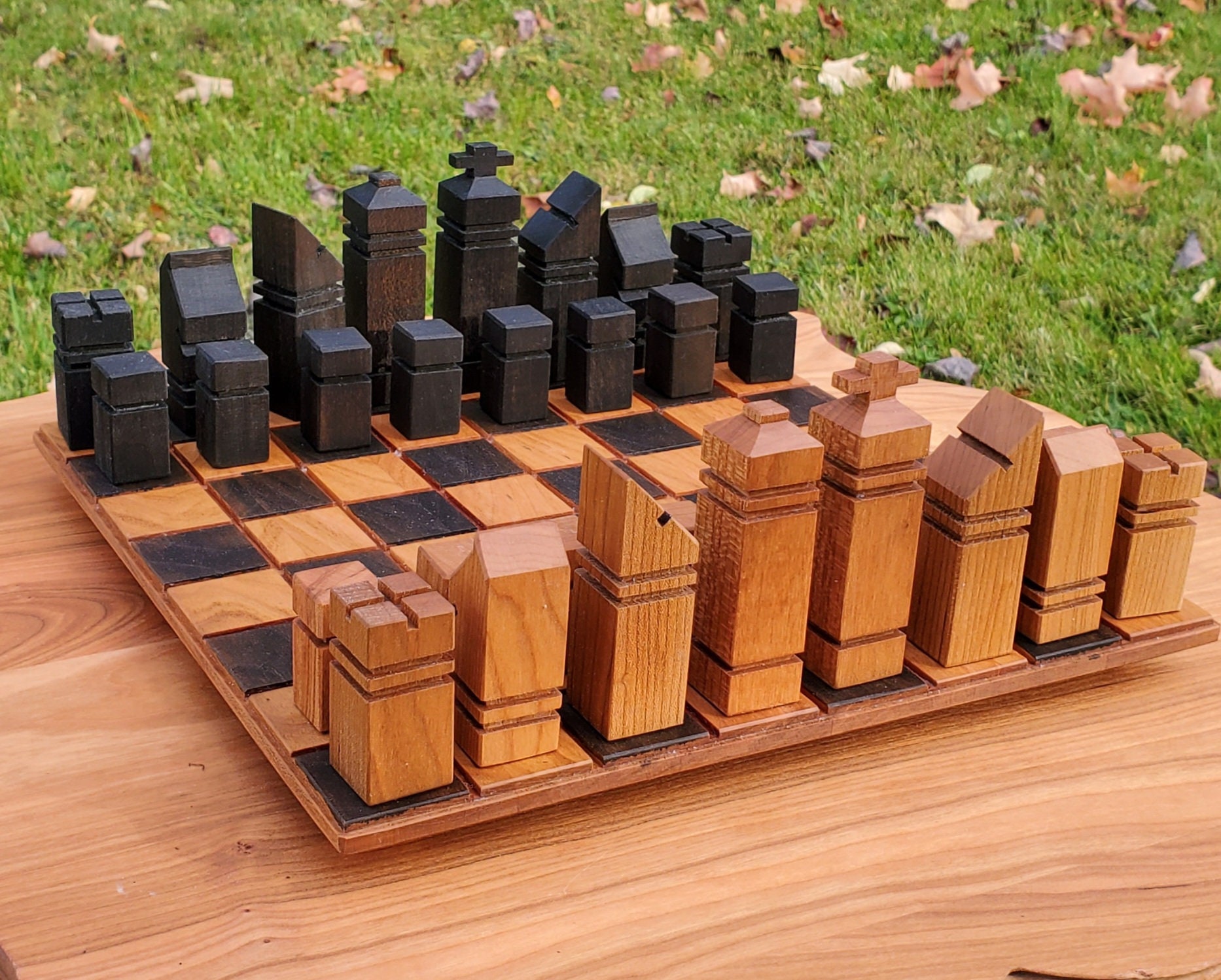 Jeu D’échecs Minimaliste - Bois De Cerisier Et Acétate De Fer ...