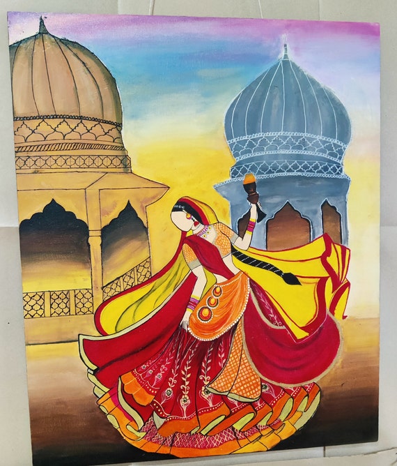 Easy Rajasthani Paintings On Canvas