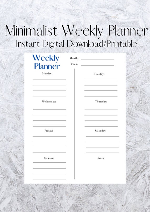 Weekly Planner Digital Download Customizable With Canva - Etsy