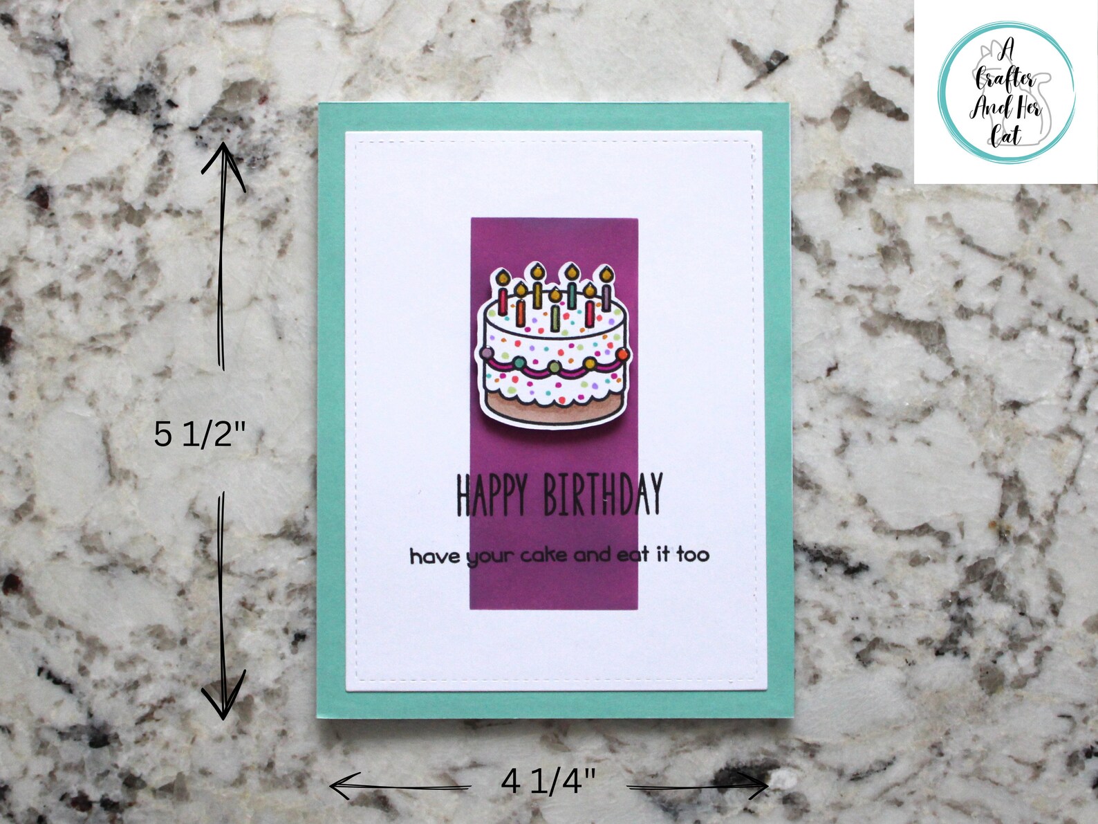 Cake Happy Birthday Card Handmade Birthday Card Cake Happy Birthday ...