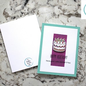 Cake Happy Birthday Card | Handmade Birthday Card | Cake Happy Birthday ...