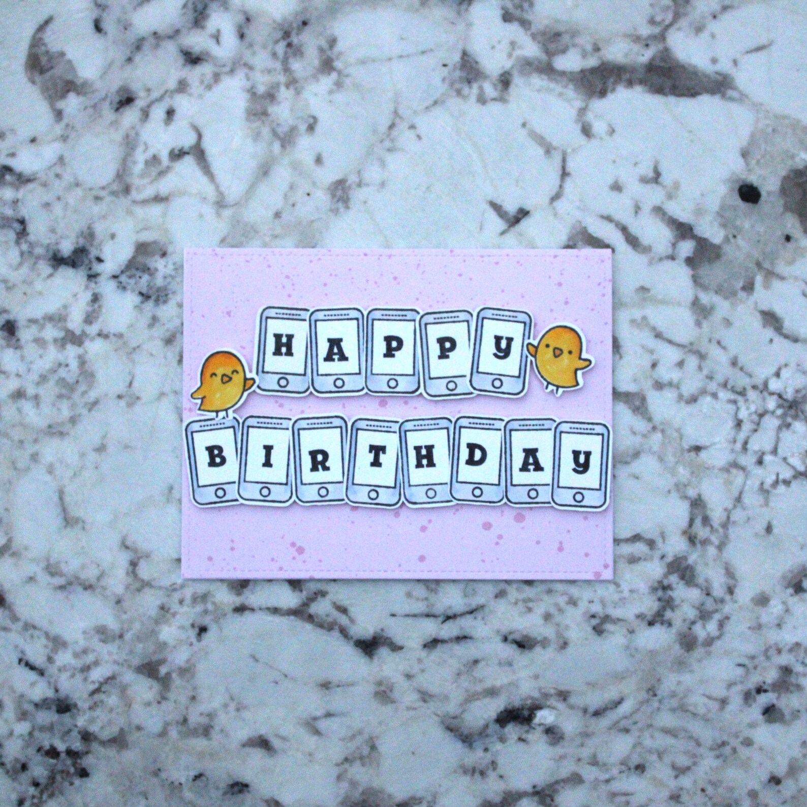 Texting Happy Birthday Card Handmade Birthday Card Happy Birthday Card ...