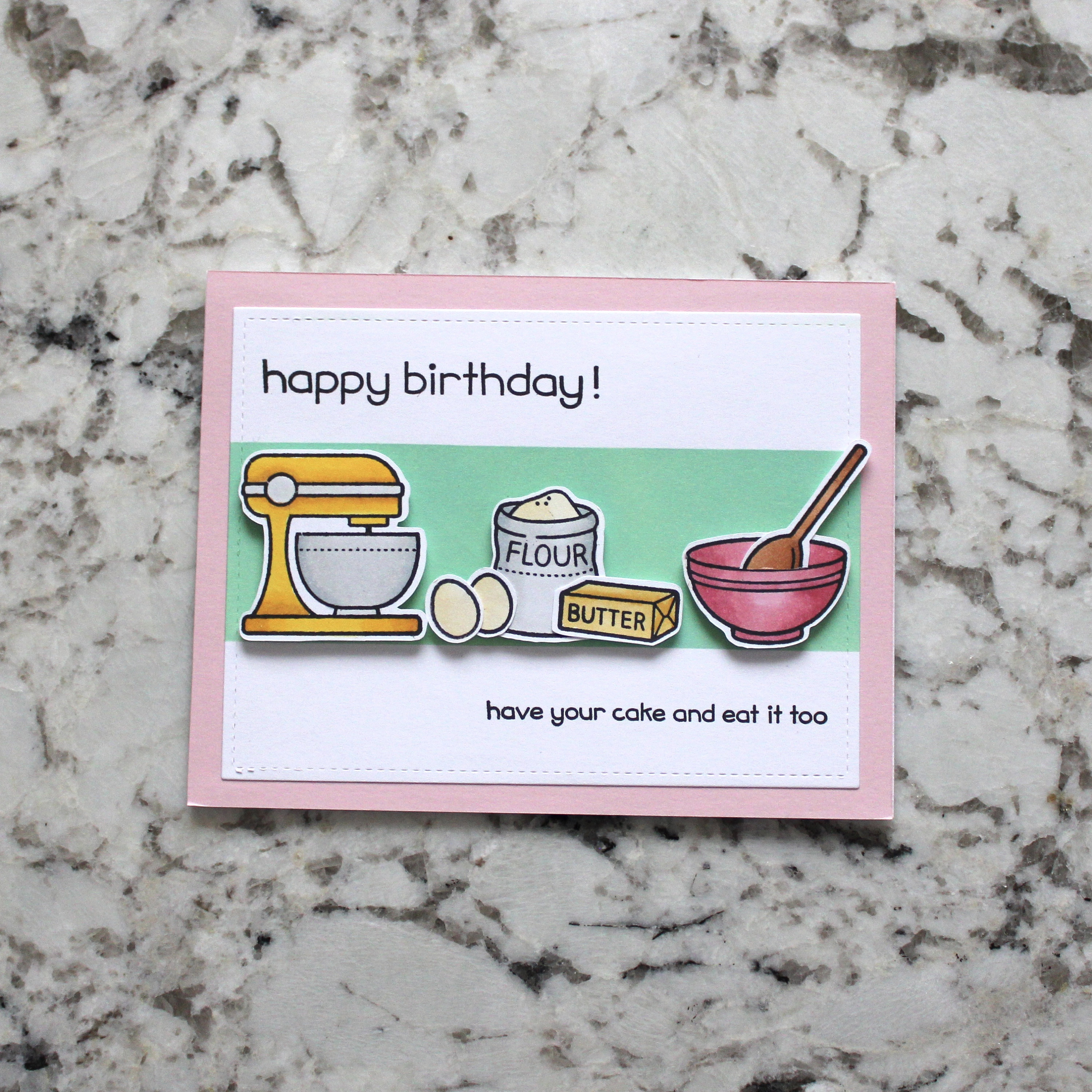 Baking Happy Birthday Card Handmade Birthday Card Happy Birthday Card ...