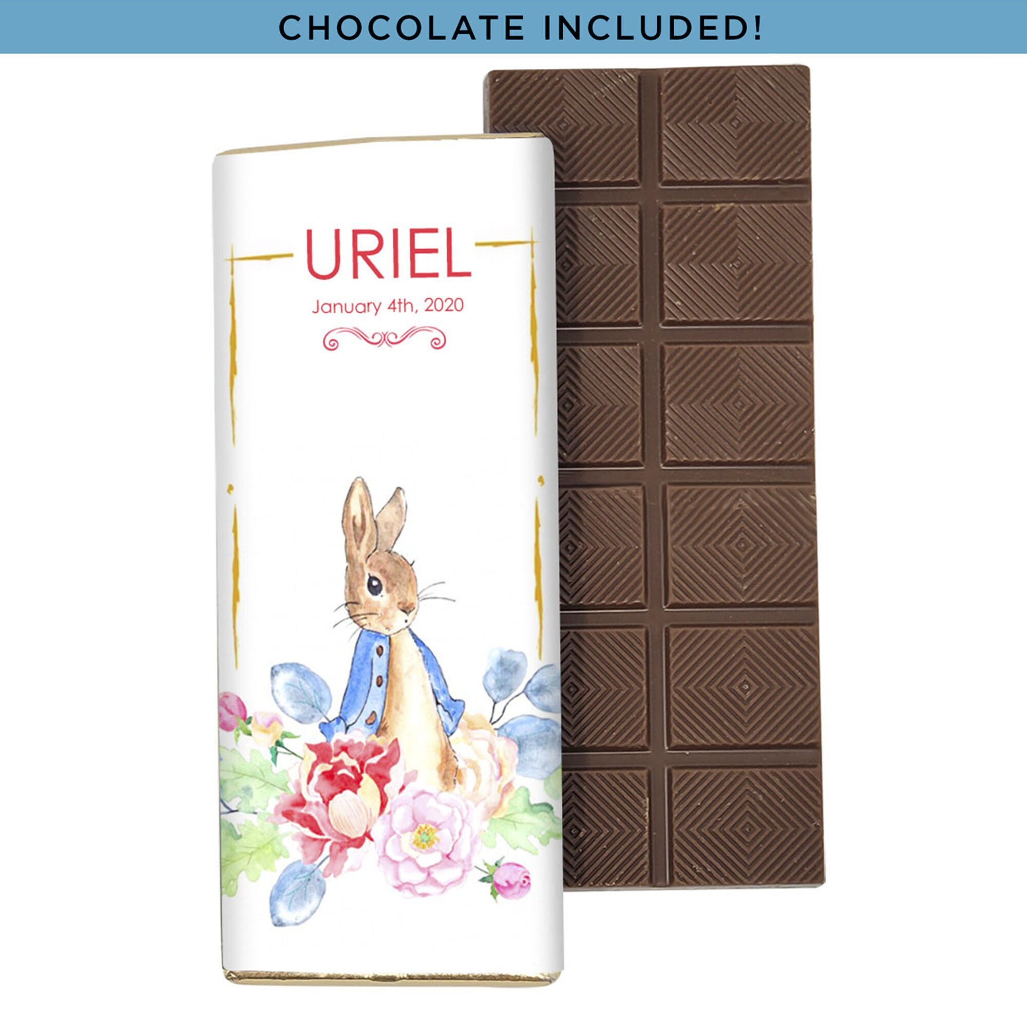 Peter Rabbit - Belgian Candy Bar 2 Oz. Chocolate Bar + Custom Wrapper ...