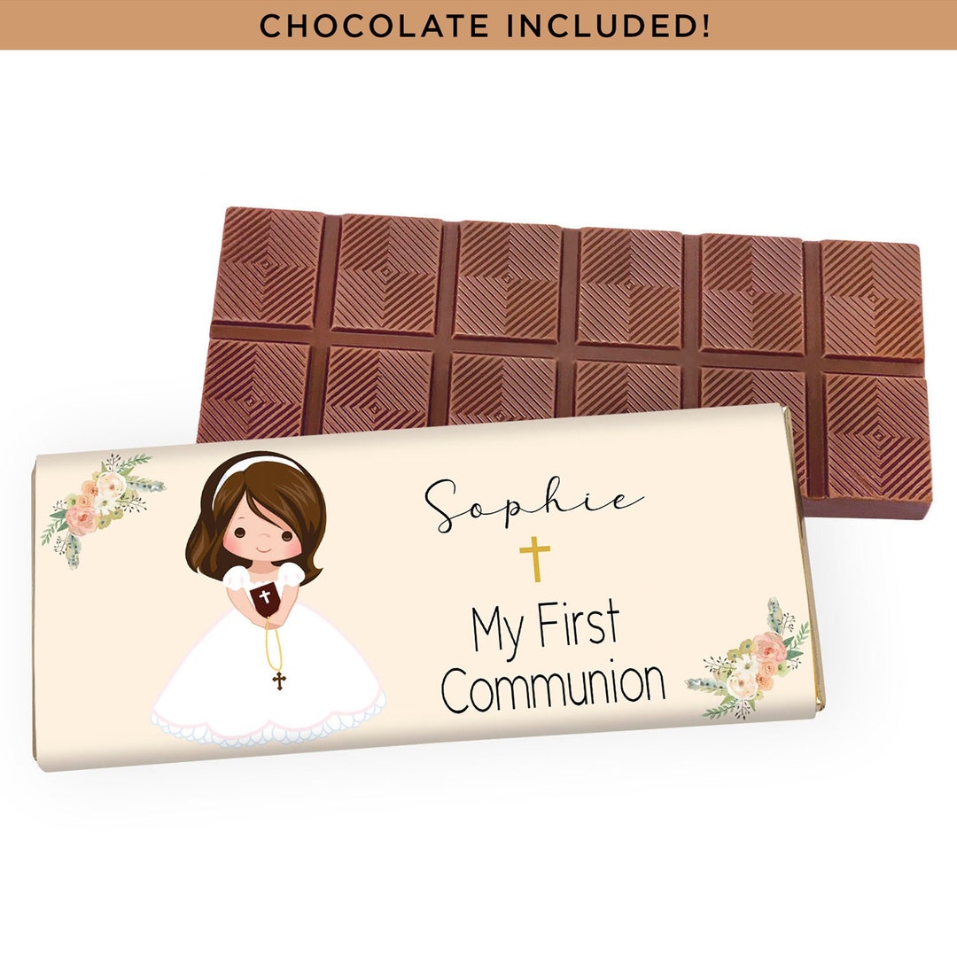 Holy Communion - Belgian Candy Bar 2 Oz. Chocolate Bar + Custom Wrapper ...