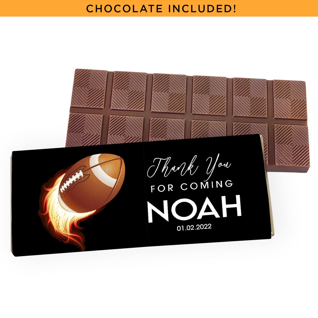 Football - Belgian Candy Bar 2 Oz. Chocolate Bar + Custom Wrapper Incl ...