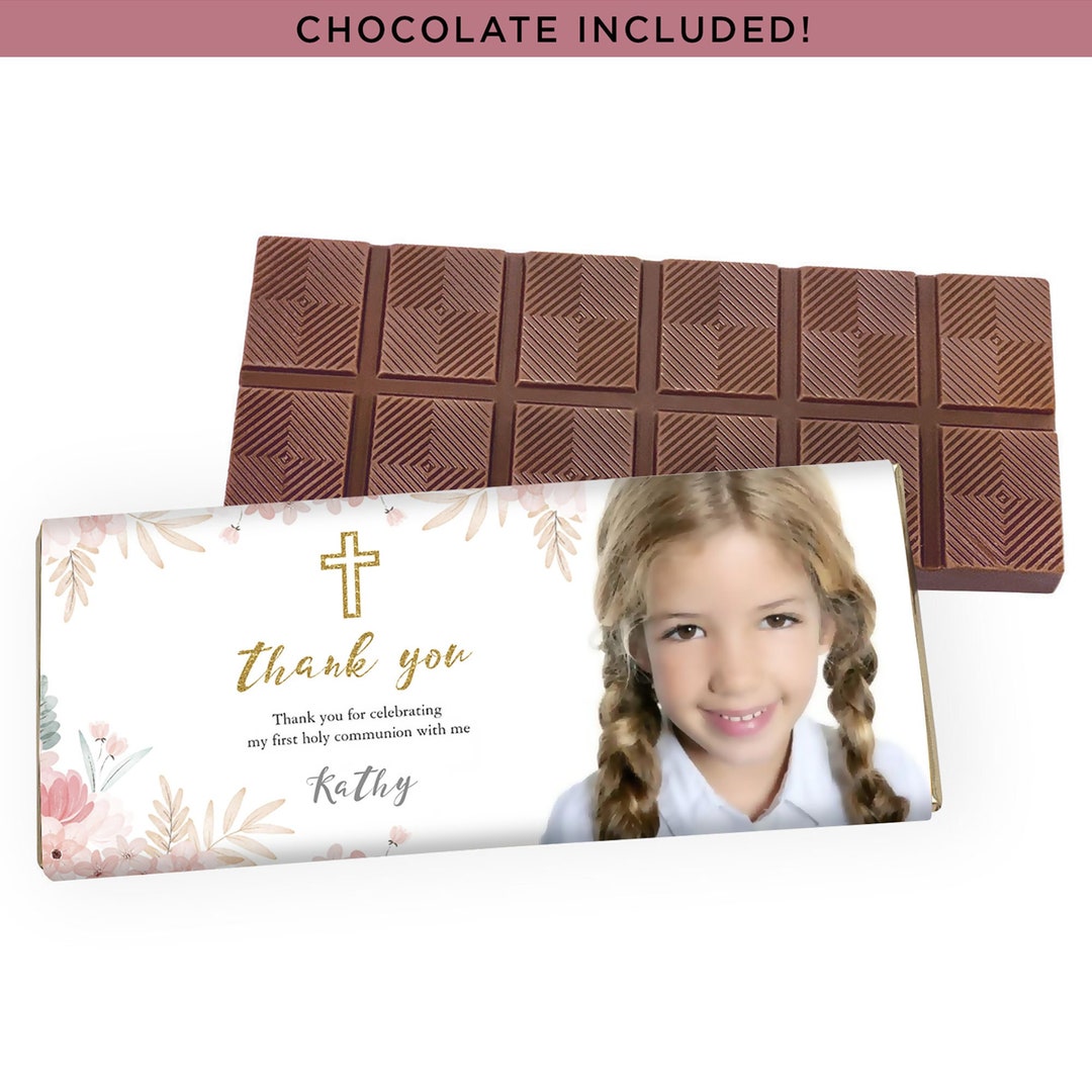 Photo Holy Communion - Belgian Candy Bar 2 Oz. Chocolate Bar + Custom ...