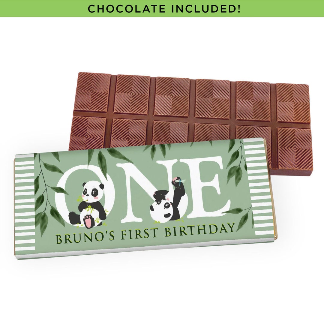 Pandas - Belgian Candy Bar 2 Oz. Chocolate Bar + Custom Wrapper Incl ...