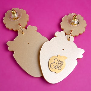 BOOM BOOM BOOM ++ Gold Statement Acrylic Earrings Oldschool Style ...