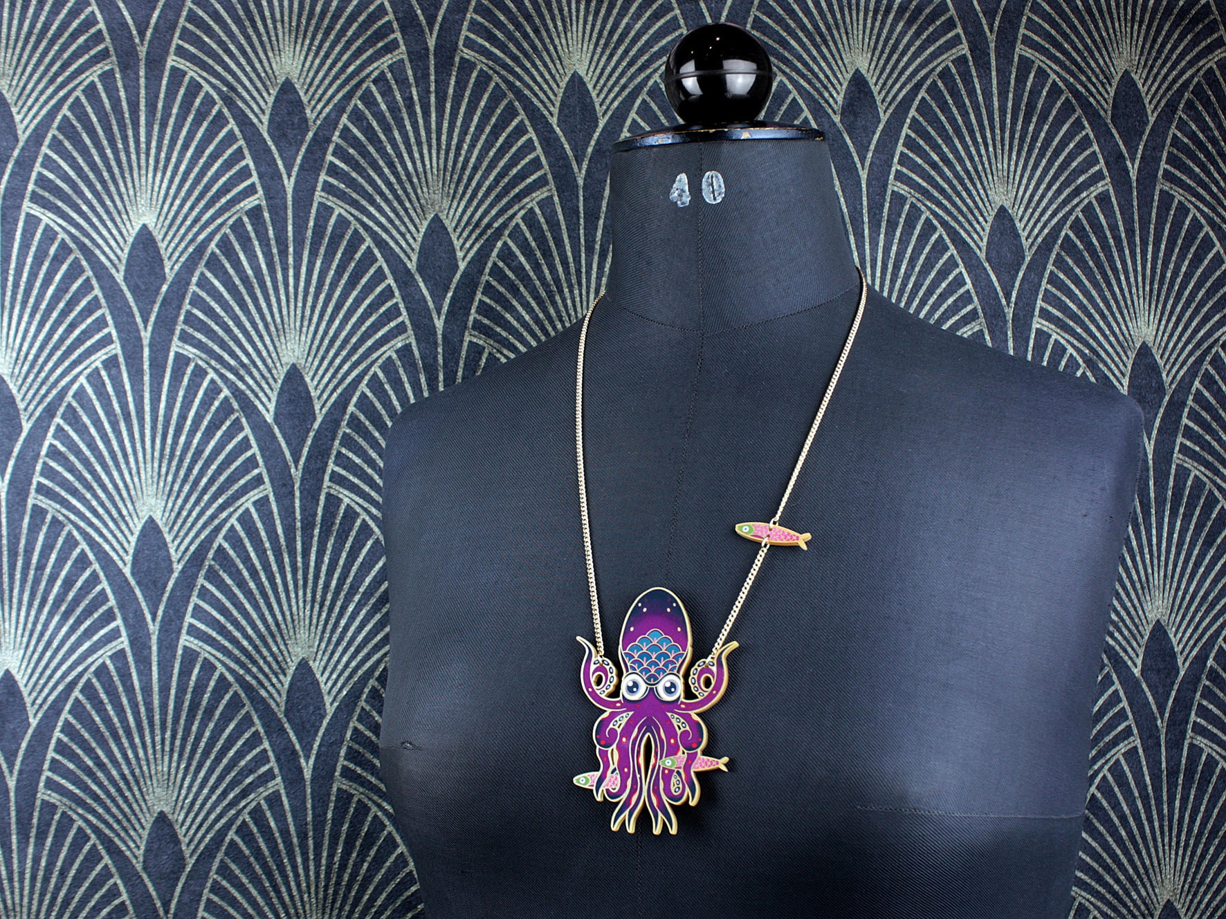 DEEP SEA BABY ++ Gold Statement Acrylic Brooch Oldschool Style Tattoo ...