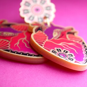 BOOM BOOM BOOM ++ Gold Statement Acrylic Earrings Oldschool Style ...