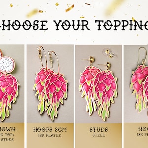 BOOM BOOM BOOM ++ Gold Statement Acrylic Earrings Oldschool Style ...