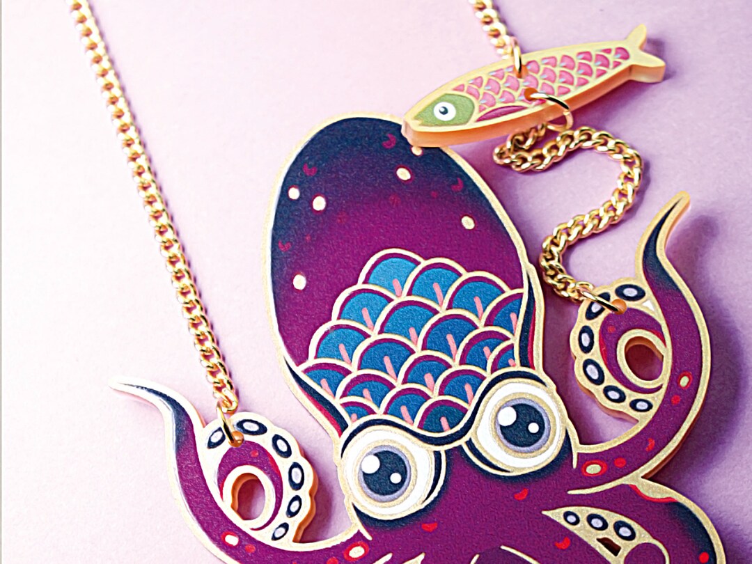 DEEP SEA BABY ++ Gold Statement Acrylic Brooch Oldschool Style Tattoo ...