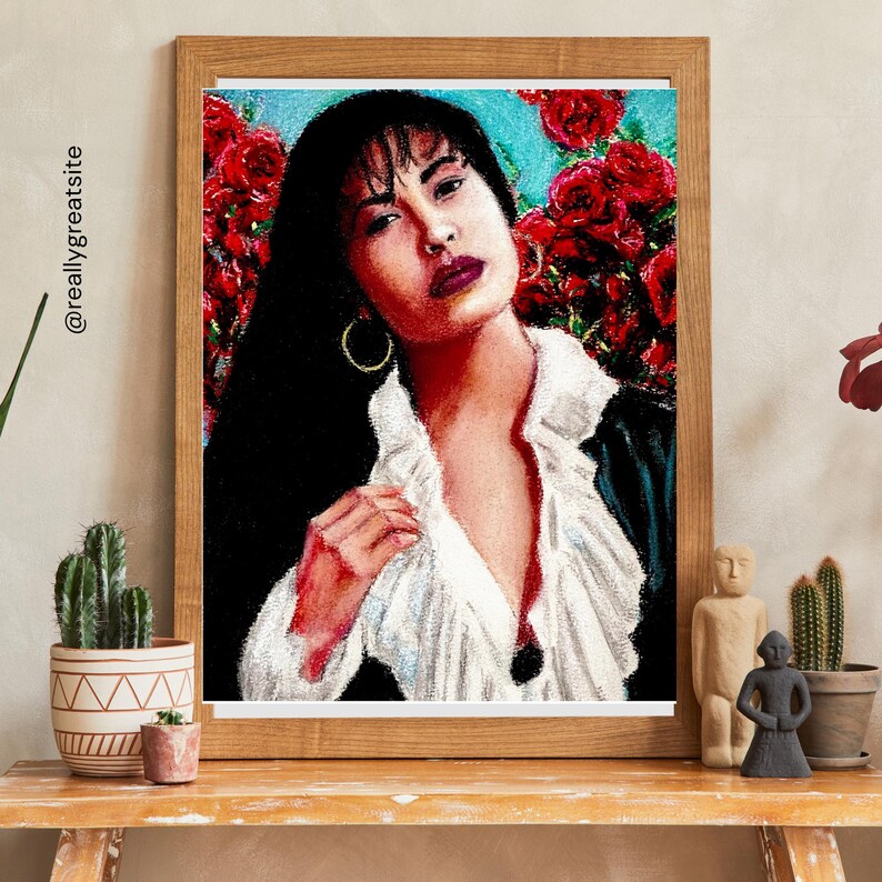 Selena Quintanilla Digital Art Print – Pastel Drawing, Printable Latina ...