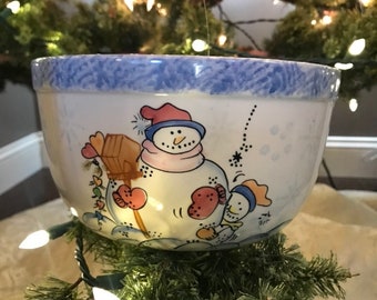 Blue Snowman Bowls - Etsy
