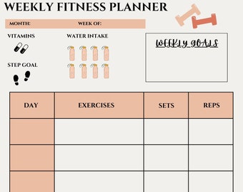 Fitness Planner Digital / Downloadable / Printable - Etsy
