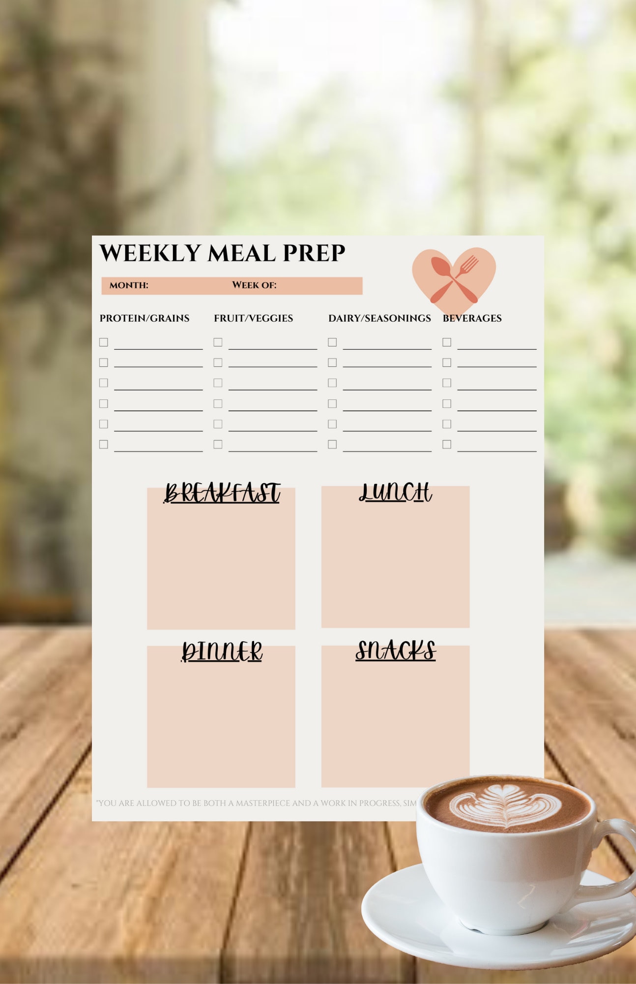 Weekly Meal Prep Planner, Instant Download, Printable Meal Prep Planner ...