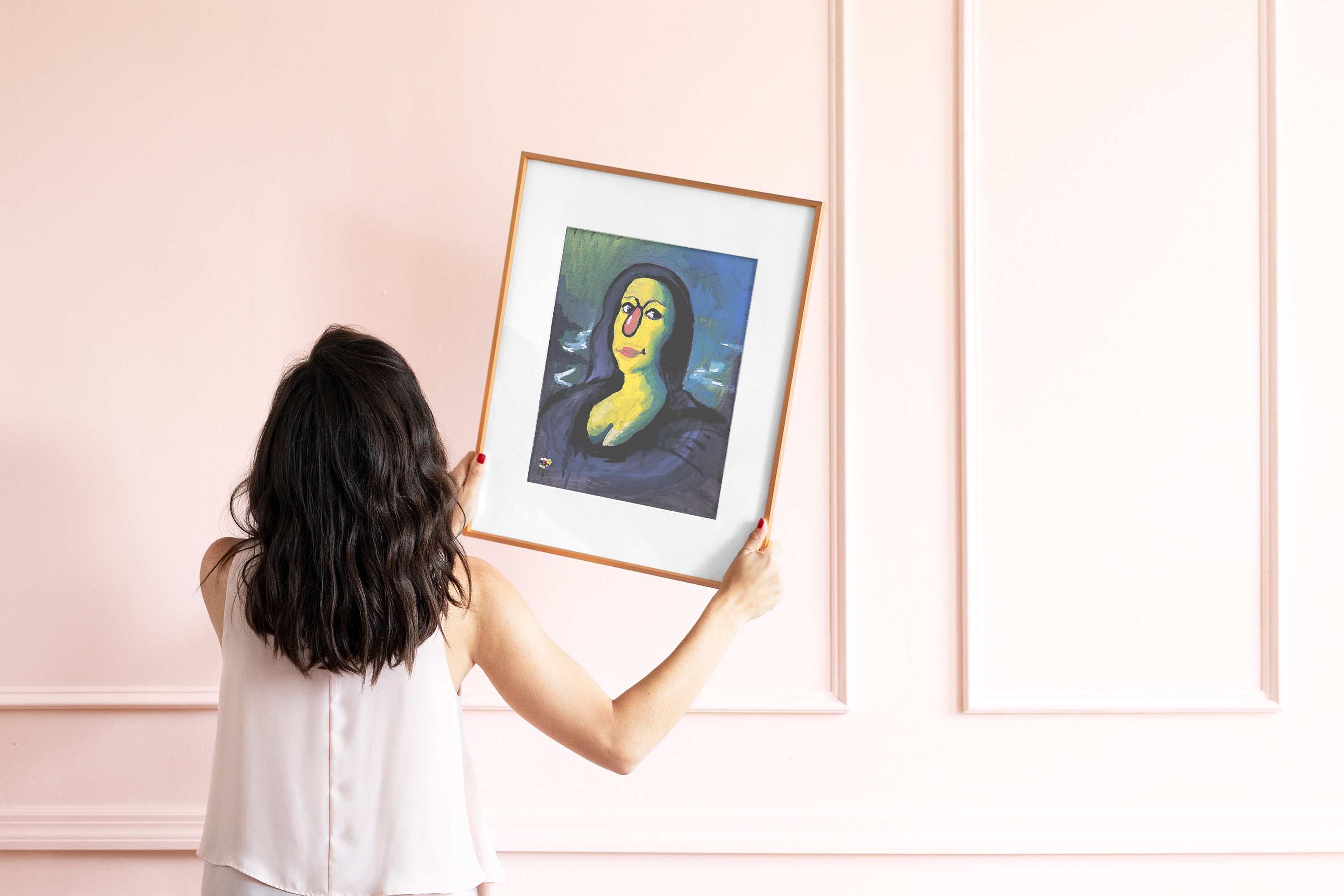 Mona Lisa Funny Painting, Digital Art, Wall Art, Mona Lisa Wall Art ...