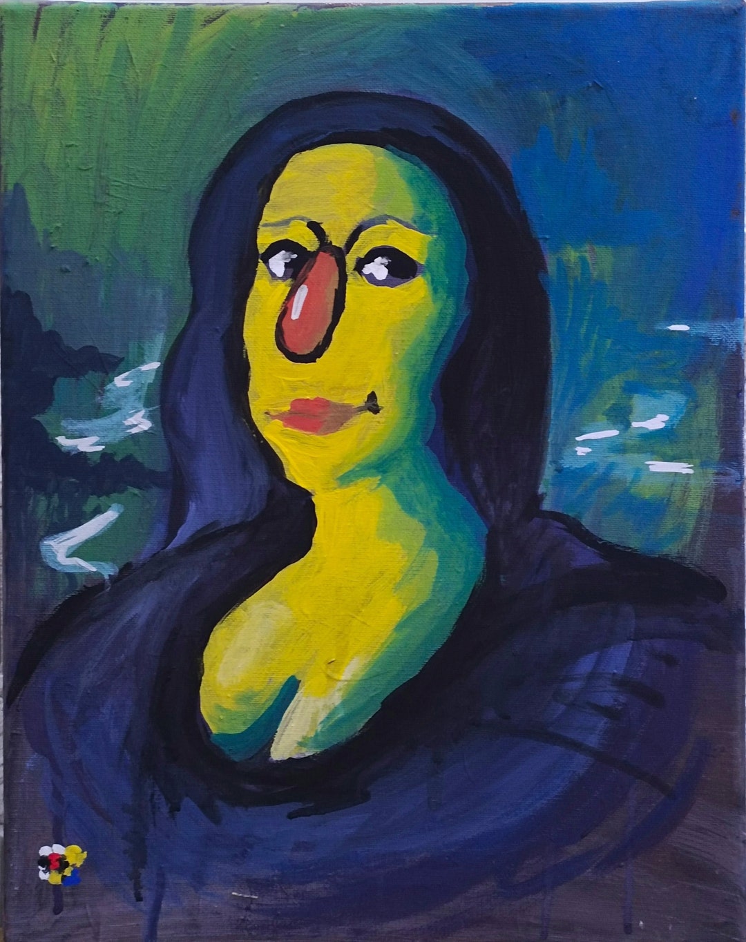 Mona Lisa Funny Painting, Digital Art, Wall Art, Mona Lisa Wall Art ...