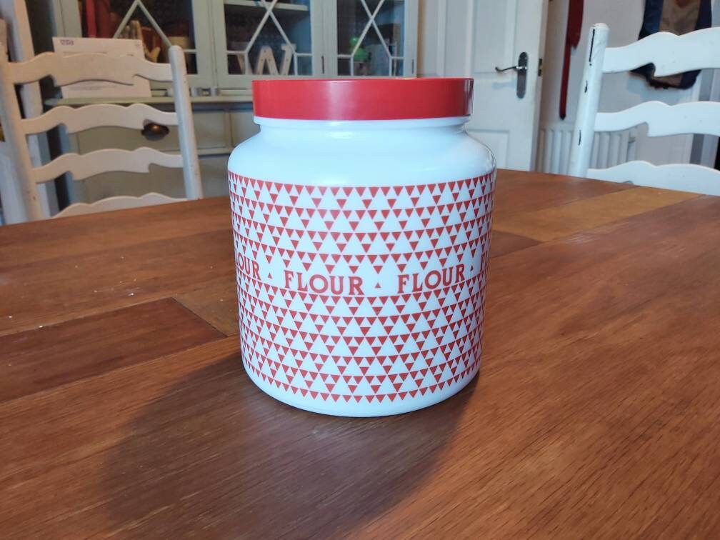 1960s Vintage Flour Jar Geometric Pattern Made in Belgium - Etsy