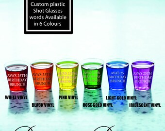 Set of 10 Plastic Shot Glasses Custom Shot Glasses Bulk 21st - Etsy