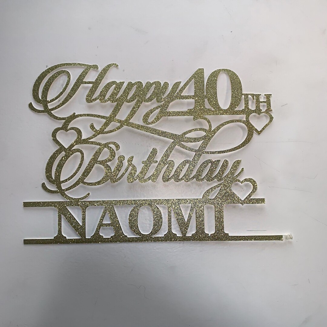 Custom Sparkly Cake Toppers Etsy