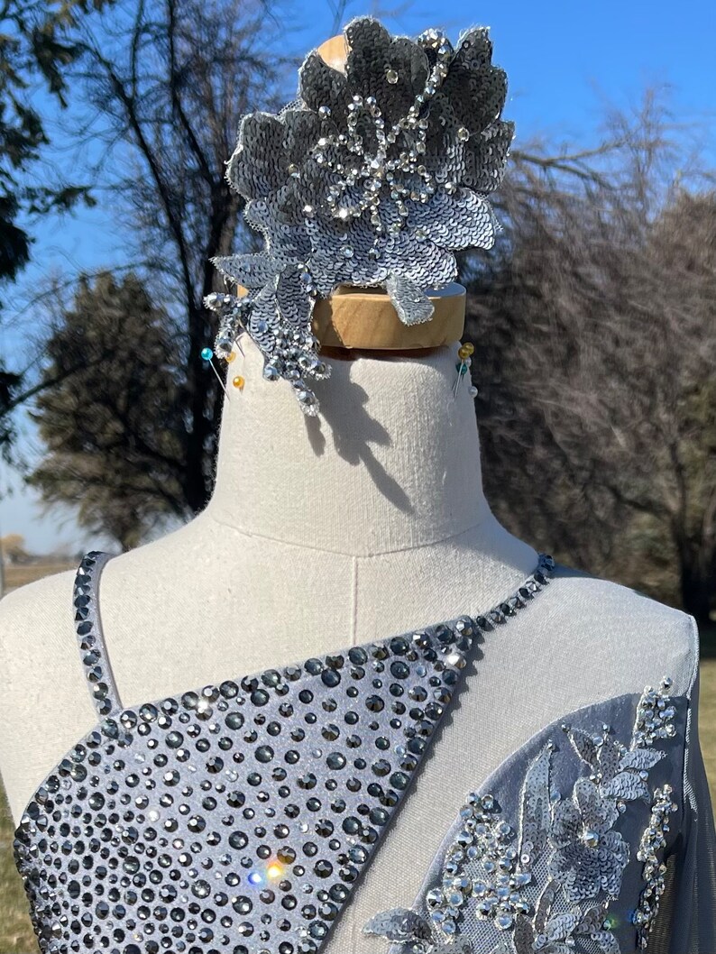 Ready to Ship CM/L Silver Gray Dance Costume - Etsy