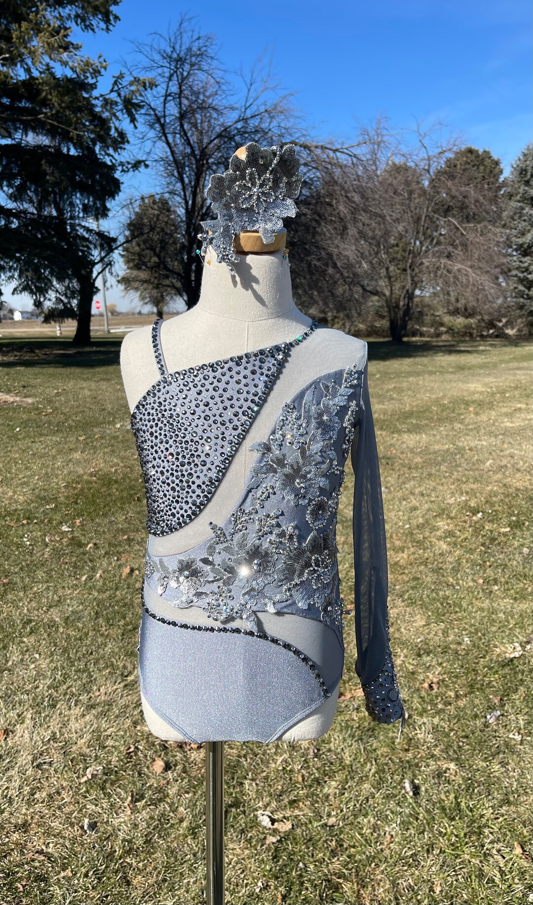 Ready to Ship CM/L Silver Gray Dance Costume - Etsy