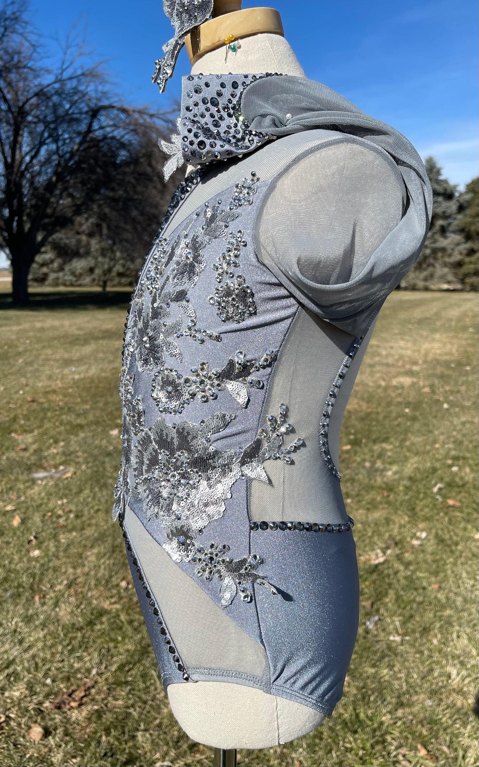 Ready to Ship CM/L Silver Gray Dance Costume - Etsy