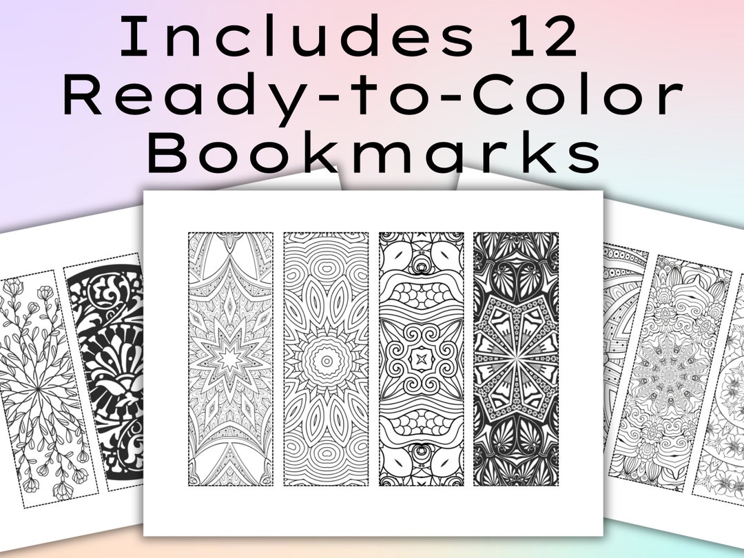 Personalized Ready-to-color Bookmarks, Mandala Bookmarks, Abstract ...