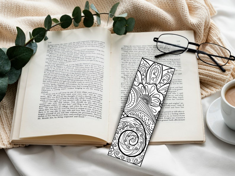 Personalized Ready-to-color Bookmarks, Mandala Bookmarks, Abstract ...