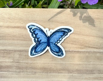 Blue Butterfly Sticker - Version 1 - Etsy